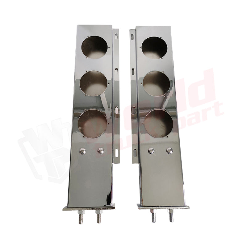 Rear Light Bars Pair with Spring loaded Steel Chrome,2?1/2" Bolt Spaci ...